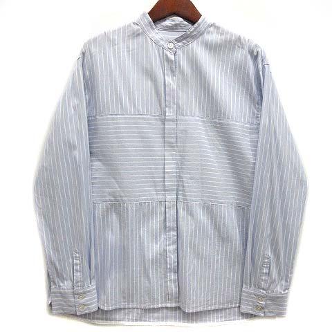 ケーティー キヨコ タカセ K.T KIYOKO TAKASE シャツ ブラウス バンドカラー 長袖 ストライプ 切替 サックスブルー 9 レディース : ブランド古着販売のベクトル - 通販 ...