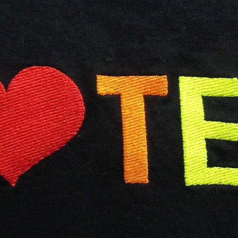 BALENCIAGA バレンシアガ エンブロイダリー Tシャツ I LOVE TECHNO 半袖 クルーネック ブラック 黒 S 556089 ...