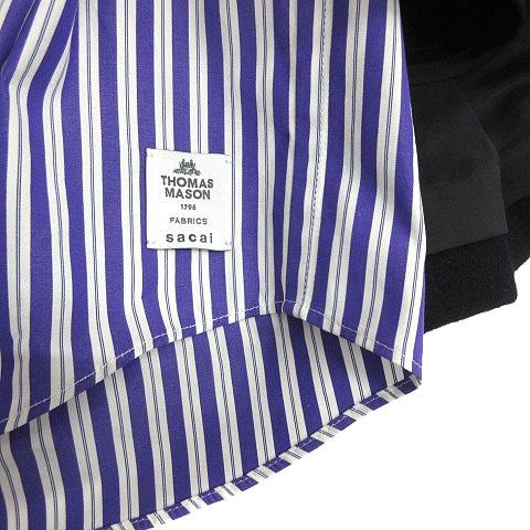 【中古】サカイ sacai シャツ&スカート ミニ ドレス ワンピース ストライプ 長袖 2023AW Shirt & Skirt Mini Dress 1 23-06773 新品同様 サカイ sacai シャツ&スカート ミニ ドレス ワンピース ストライプ