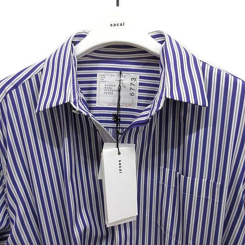 サカイ sacai シャツ&スカート ミニ ドレス ワンピース ストライプ