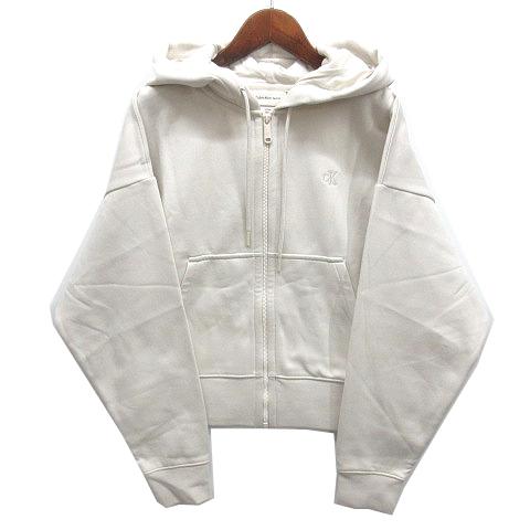 Calvin Klein Jeans（カルバンクラインジーンズ） 未使用品 アーカイブロゴ スウェット パーカー クロップド丈 ジップアップ ...