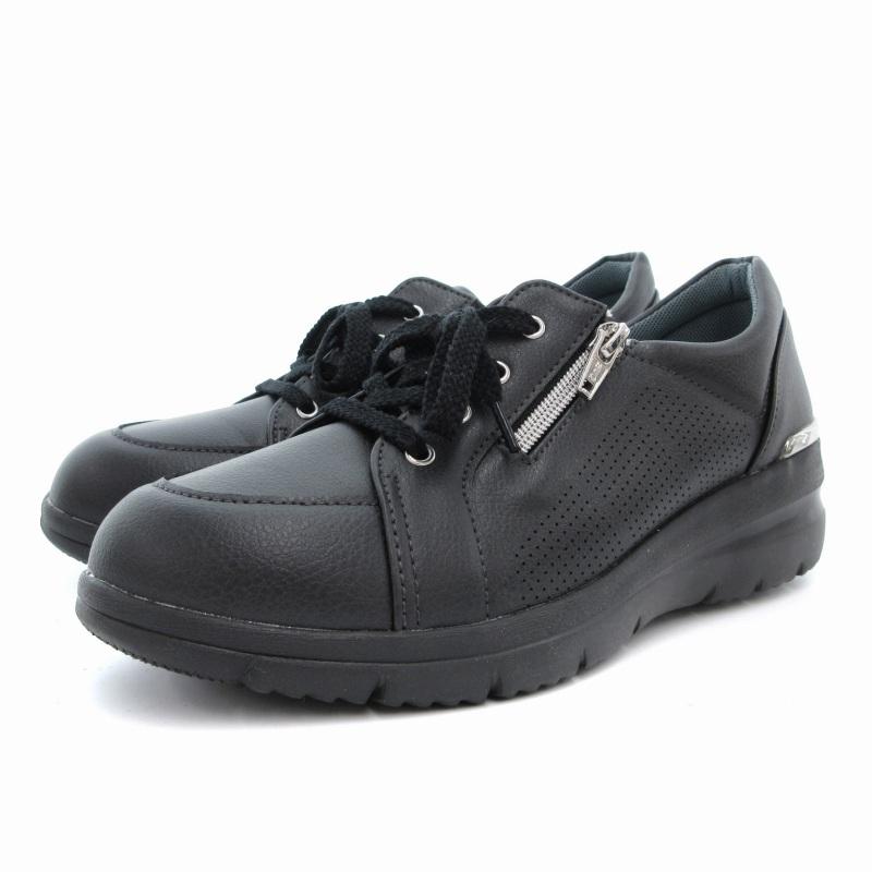 パンジー PANSY 美品 コンフォートシューズ ウォーキング スニーカー レザー ローカット 24.5EEE 黒 ブラック /FT GY99 レディース : ブランド古着販売のベクトル ...