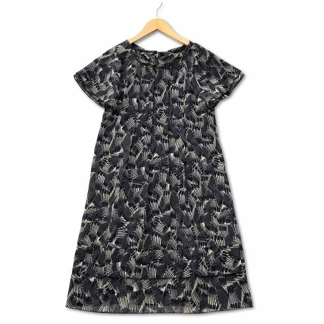 コムサデモード COMME CA DU MODE バンドカラー 総柄 シフォン ワンピース 9 グレー レディース : ブランド古着販売のベクトル - 通販 - Yahoo!ショッピング