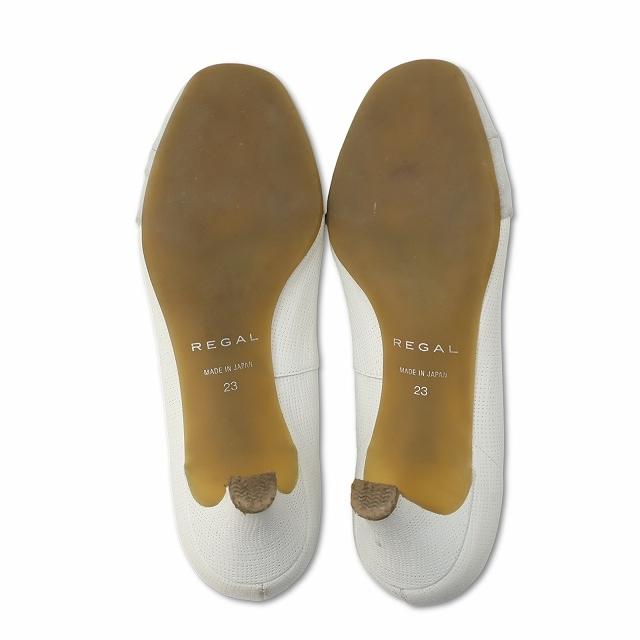 REGAL リーガル ソフト スクエア トゥデザイン レザー パンプス 23.0cm ホワイト : ブランド古着販売のベクトル - 通販 - Yahoo!ショッピング