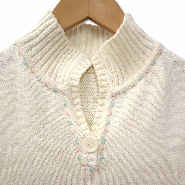 ヴァンクヴェール Vent Couvert クロスステッチ 刺繍入り コットン ニットベスト アイボリー M レディース : ブランド古着販売のベクトル - 通販 - Yahoo!ショッピング