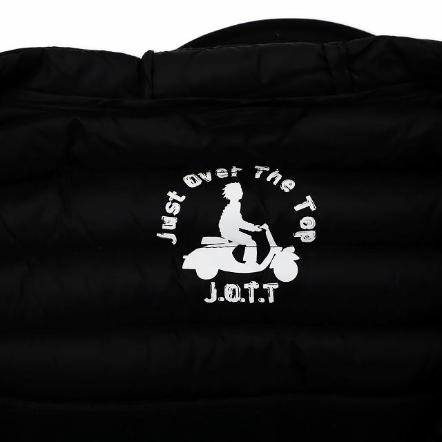 【中古】JOTT ジョット ワンポイントロゴ 刺繍 切替 ジップアップ ダウンジャケット BLACK ブラック メンズ JOTT ジョット ワンポイントロゴ 刺繍 切替 ジップアップ ダウン
