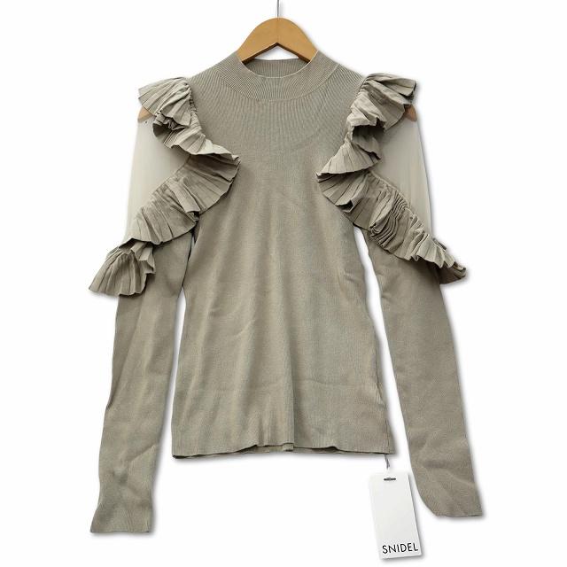 SNIDEL 未使用品 スナイデル プリーツ ニット フリル カットソー F グリーン レディース : ブランド古着販売のベクトル - 通販 - Yahoo!ショッピング