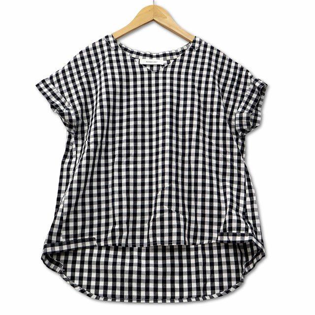 メイソングレイ MAYSON GREY コットン ギンガムチェック Vネック プルオーバー ブラウス 2 レディース : ブランド古着販売のベクトル - 通販 - Yahoo!ショッピング