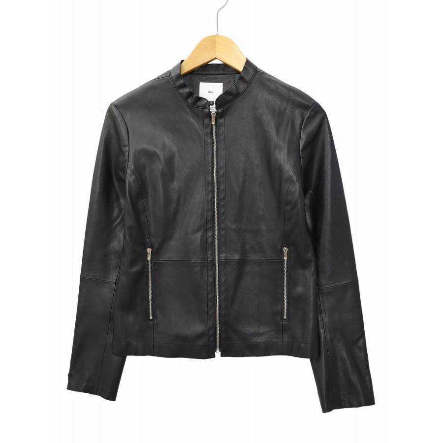 ソブ sov. ダブスタ フェイクレザー シングル ライダースジャケット 38 BLACK(ブラック) 春秋 レディース : ブランド古着販売のベクトル - 通販 - Yahoo!ショッピング