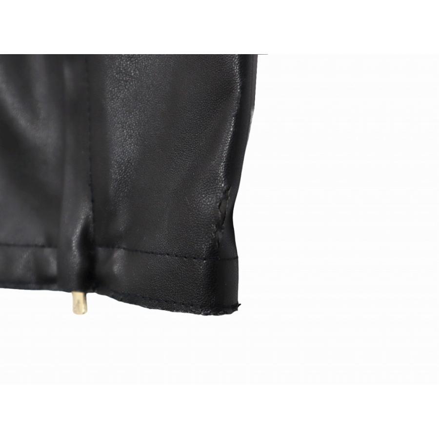 ソブ sov. ダブスタ フェイクレザー シングル ライダースジャケット 38 BLACK(ブラック) 春秋 レディース : ブランド古着販売のベクトル - 通販 - Yahoo!ショッピング