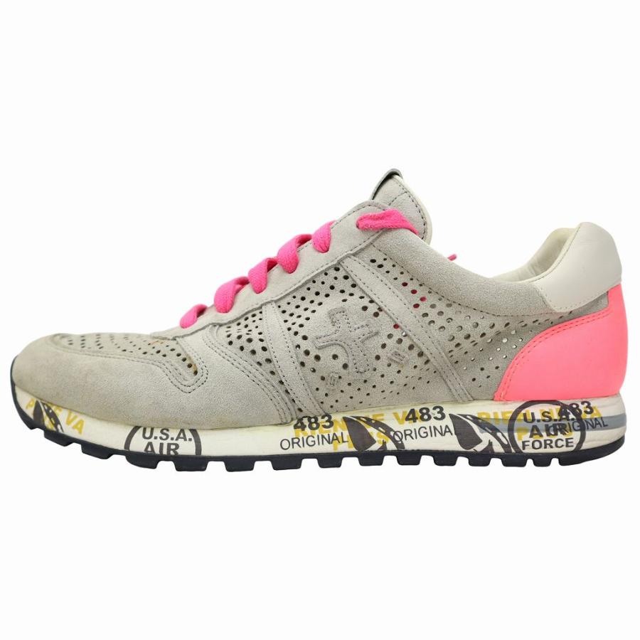 プレミアータ PREMIATA VAR1271 SKY パンチング スエード ローカット スニーカー 43(27cm-27.5cm) GRAY/PINK(グレー/ピンク) メンズ : ブランド ...