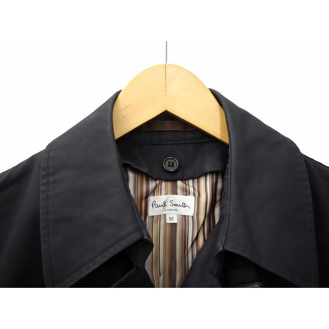 Paul Smith ポールスミス PAUL SMITH LONDON ロンドン ダブル 6B ウエストベルト トレンチコート M BLACK ...