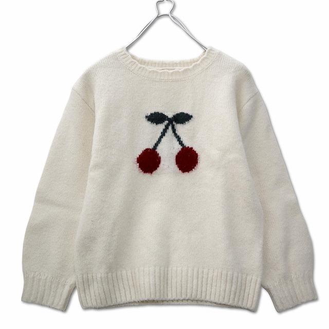 petit main プティマイン さくらんぼ ニット セーター L（120-130） ホワイト キッズ : ブランド古着販売のベクトル - 通販 - Yahoo!ショッピング