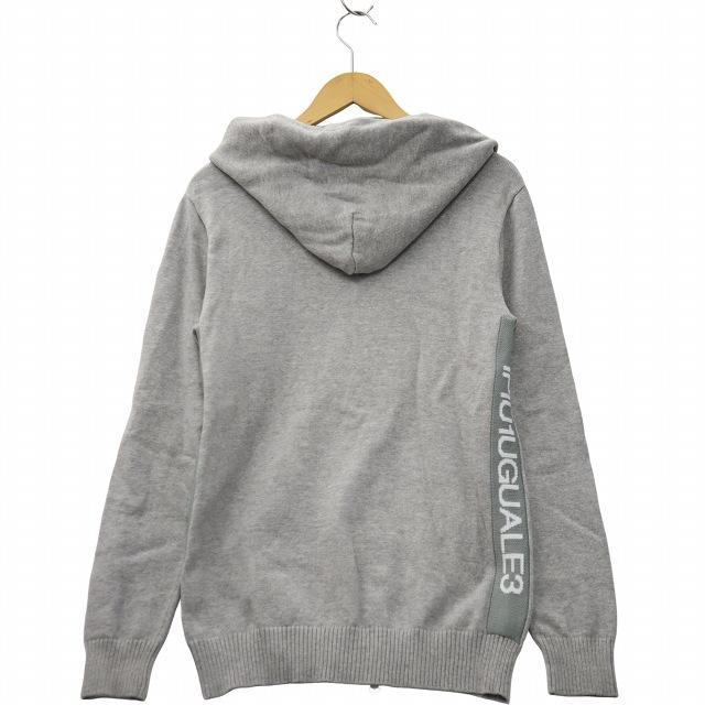 【中古】1PIU1UGUALE3 ZIP PARKA ジップ フーデッド ニット パーカー 4 GRAY グレー MRK170 メンズ ウノピュウノウグァーレトレ 1PIU1UGUALE3 ZIP PARKA ジップ