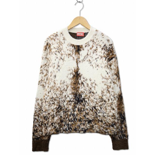 DIESEL（ディーゼル） DIESEL 2024AW K-ITELLO レオパード柄 シャギー ニット セーター L メンズ : ブランド ...