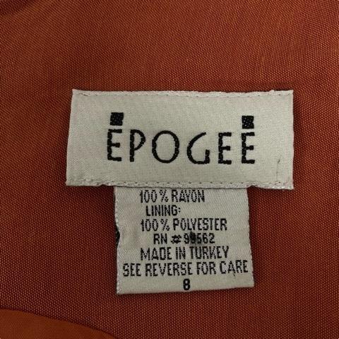 EPOGEE ワンピース フレア Aライン スクエアネック レース 無地 裏地 ノースリーブ ロング丈 8 橙 オレンジ レディース ...