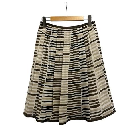 ICB アイシービー iCB フレアスカート ひざ丈 ボーダー 240-5.SK.CY.KM.0319 7 ベージュ 茶 ブラウン レディース : ブランド古着販売のベクトル - 通販 ...