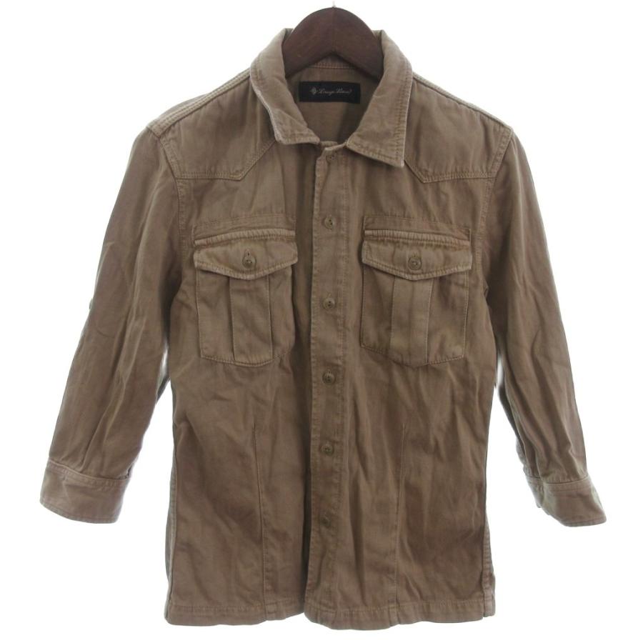 ラウンジリザード LOUNGE LIZARD シャツ ジャケット ミリタリー 七分袖 ベージュ系 1 ECT メンズ : ブランド古着販売の ...