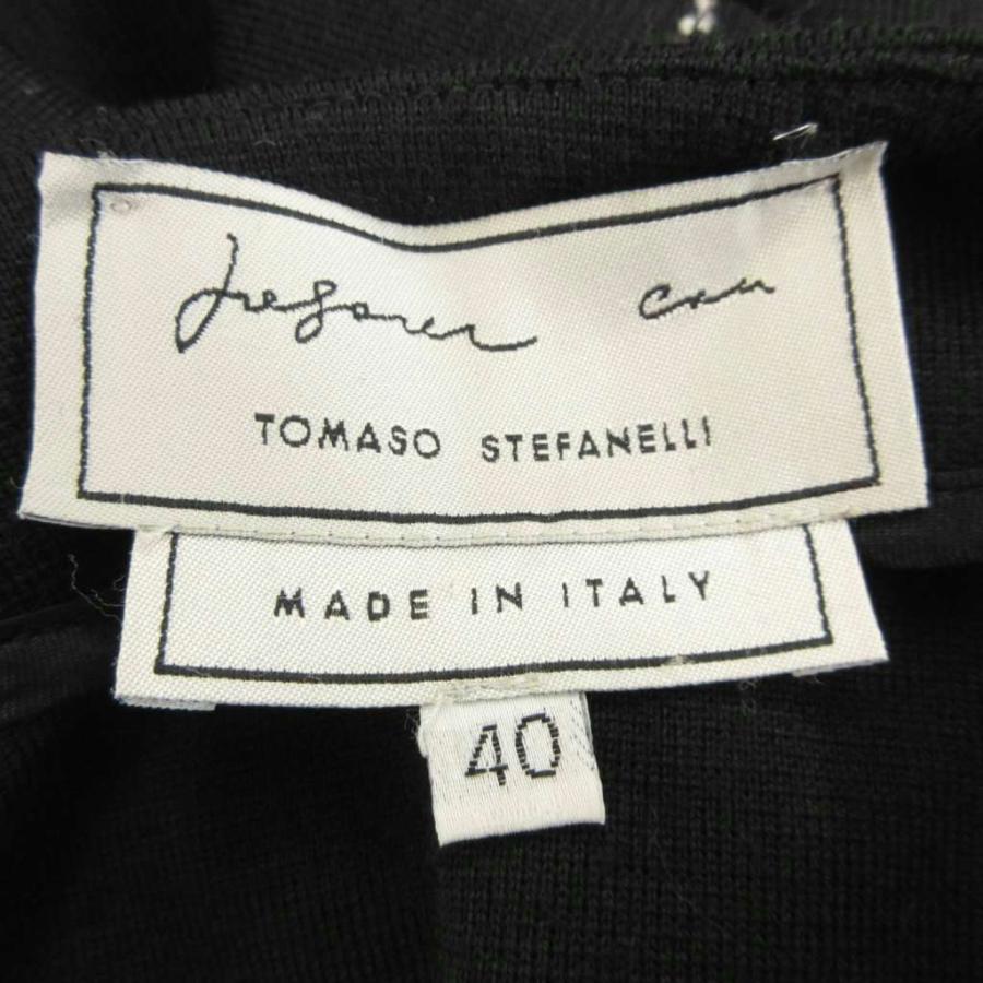 トマソステファネリ TOMASO STEFANELLI ロングジャケット カーディガン ツイードライン 黒 40 ECT : ブランド古着販売 ...