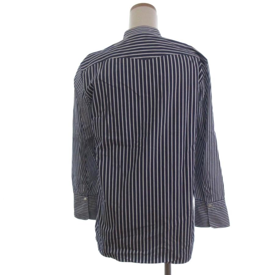 ユニクロ（UNIQLO） +J シャツ 長袖 バンドカラー ストライプ ホワイト ブルー S GY99 レディース : ブランド古着販売の ...