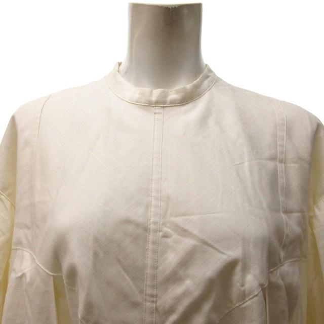 【中古】ライト WRYHT タグ付き 21SS PLEATED NIGHT DRESS シャツワンピース ギャザースリーブ オフホワイト 2 約M ライト WRYHT タグ付き 21SS PLEATED NIGHT DRESS シャツワンピース