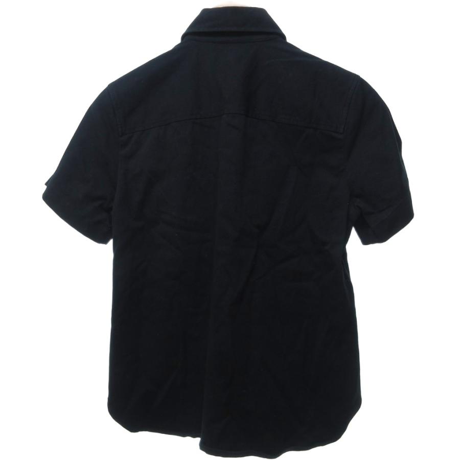 【中古】ボッテガヴェネタ BOTTEGA VENETA コットン ワークシャツ シャツ 半袖 黒 ブラック 36 約S ■GY14 BOTTEGA VENETA（ボッテガ・ヴェネタ） コットン ワークシャツ シャツ