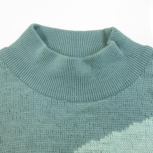 barassi ヴィンテージ ニット セーター 総柄 ウール モックネック 48 約M 緑 グリーン 系 1224 メンズ : ブランド古着 ...