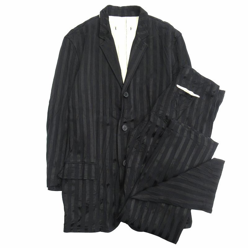 美品 91aw ジャンポールゴルチエ オム 皺加工 シャドウストライプ セットアップ スーツ ジャケット パンツ 90's ビンテージ 48 ...