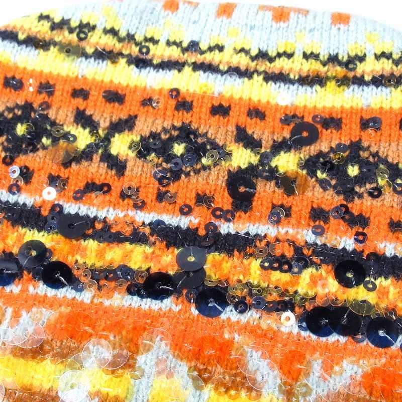 【中古】未使用品 22aw ディオール DIOR CDダイヤモンド ビーニー ニット帽 スパンコール ウール ニットキャップ▽３ 未使用品 22aw ディオール DIOR CDダイヤモンド ビーニー ニット帽