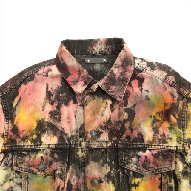 【中古】美品 21aw マインデニム MINEDENIM ブリーチ デニム ジャケット ブルゾン 3rd サイズ2 黒 ブラック×マルチ 美品 21aw マインデニム MINEDENIM ブリーチ デニム ジャケット