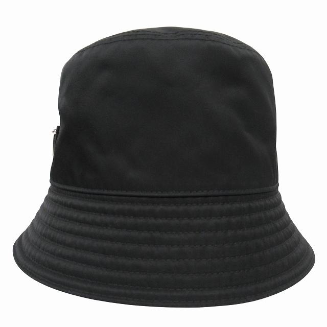 PRADA（プラダ） 極美品 "Re-Nylon バケット ハット" 帽子 トライアングルロゴ 三角ロゴプレート ナイロン 1HC137 サイズM 黒 12 : ブランド古着販売のベクトル ...