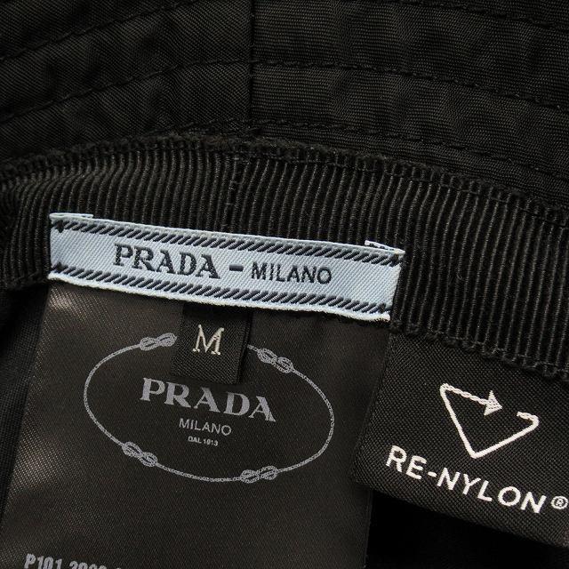 PRADA（プラダ） 極美品 "Re-Nylon バケット ハット" 帽子 トライアングルロゴ 三角ロゴプレート ナイロン 1HC137 サイズM 黒 12 : ブランド古着販売のベクトル ...