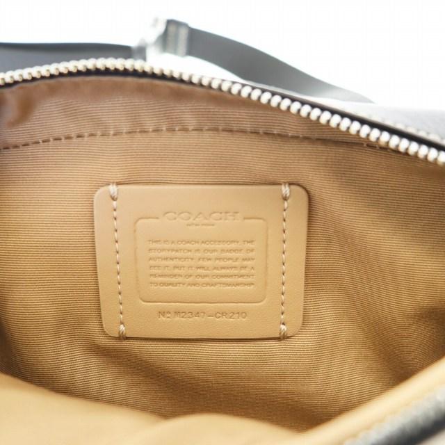 COACH（コーチ） レザー チェッカー ショルダー バッグ ブラック