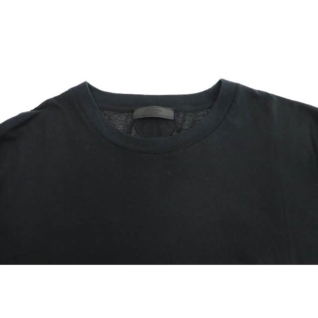 【中古】プラダ PRADA 2023年製 三角パッチ ロゴ クルーネック 半袖 Tシャツ UJM492 XXXL 黒 ブラック ☆AA★250821 PRADA（プラダ） PRADA 2023年製 三角パッチ ロゴ クルーネック 半袖 T