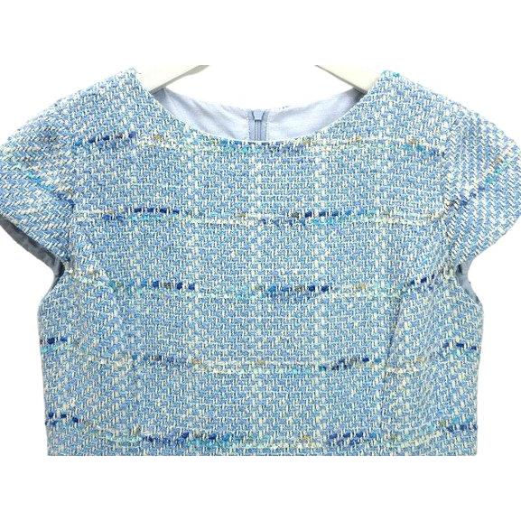 ダーマコレクション dama collection ファンシー ツイード ワンピース 7R ブルー系 2024SS フレンチ袖 レディース : ブランド古着販売のベクトル - 通販 ...