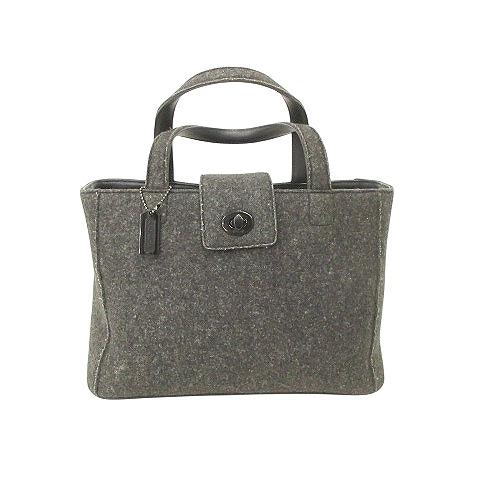 COACH コーチ 8187 ウール トートバッグ キーホルダー付き 鞄 カバン チャコールグレー ORG レディース : ブランド古着販売の ...