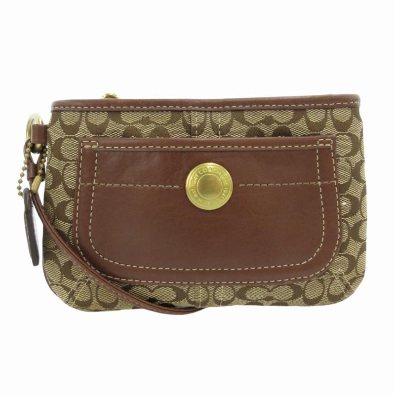 コーチ COACH ミニシグネチャーポーチ ワンショルダーバッグ ゴールド金具 レザー切替 ベージュ /FT 1007 レディース : 053-902405030024 : ブランド古着販売の ...