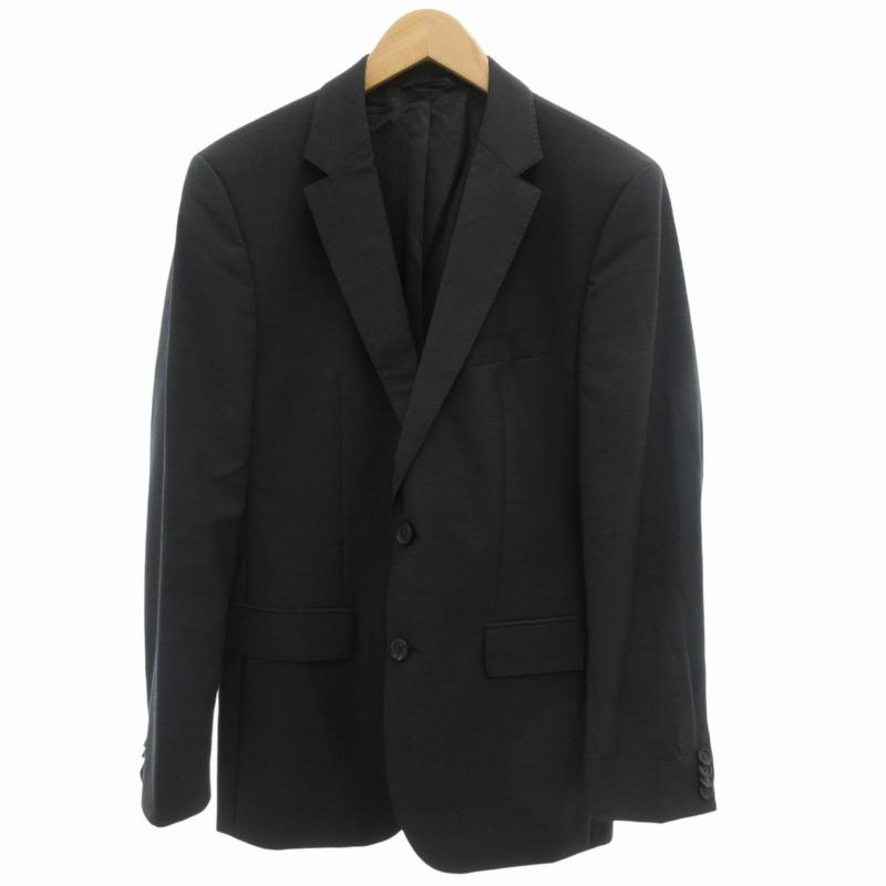 ヒューゴボス HUGO BOSS テーラードジャケット ブレザー 2B サイドベンツ ウール 48 XL 黒 ブラック /SS 0917 ...