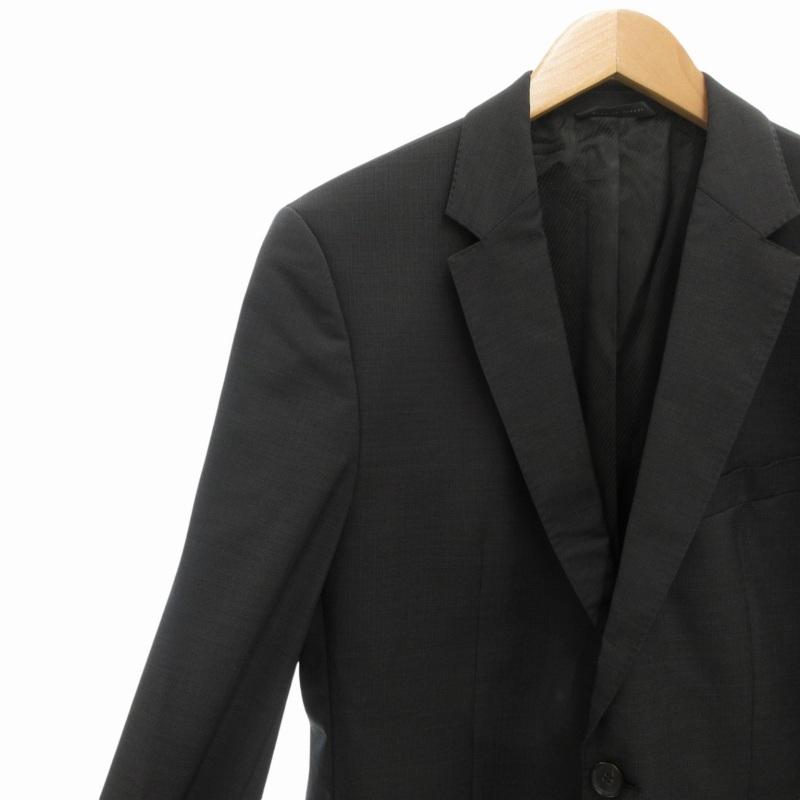 ヒューゴボス HUGO BOSS テーラードジャケット ブレザー 2B サイドベンツ ウール 48 XL 黒 ブラック /SS 0917 ...