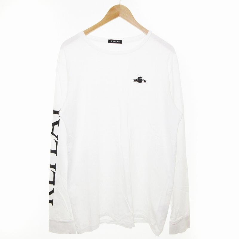 リプレイ REPLAY コンパクトコットンジャージーワンポイント ロンT Tシャツ カットソー 長袖 M6474.000.22980P XXL ...