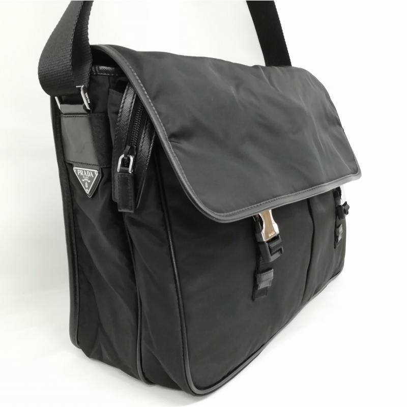 プラダ PRADA V165 ナイロン サフィアーノ ショルダーバッグ メッセンジャー ビジネス 三角プレート 美品 ブラック メンズ : 053-902501260020 : ブランド古着 ...