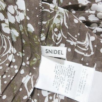 SNIDEL スナイデル 22SS Sustainaボウタイプリントワンピース ロング 半袖 プリーツ ペチコート付き 花柄 パフスリーブ ピンタック シャーリング : ブランド古着販売の ...
