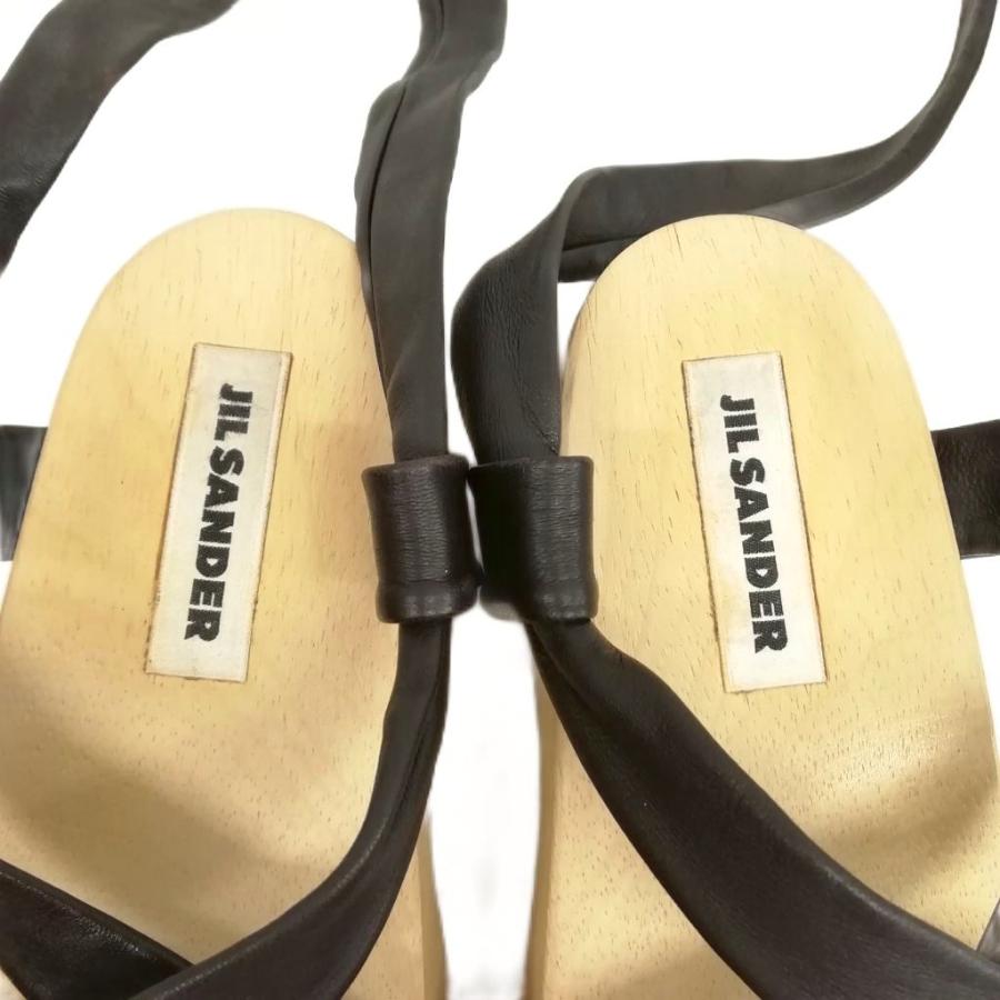 ジルサンダー JIL SANDER JS34011A Leather Strap Wedge Sandals