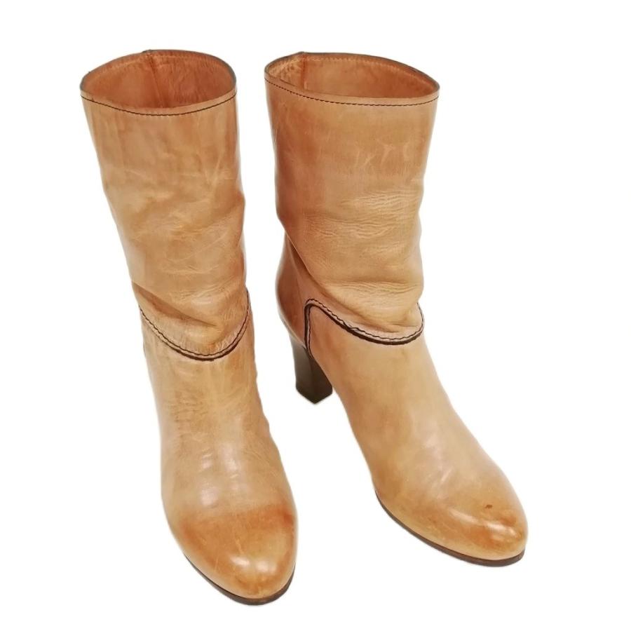 Chloe（クロエ） レザー ショート ブーツ ブーティ 36 ベージュ系 レディース : ブランド古着販売のベクトル - 通販 ...