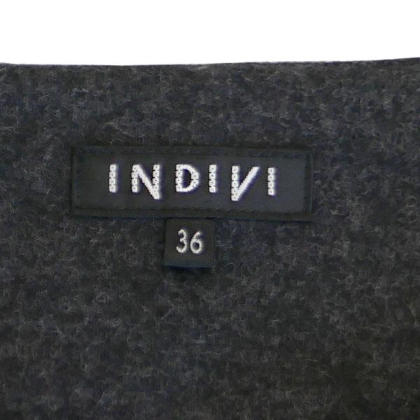 INDIVI インディヴィ チュニック ワンピース 七分袖 ひざ丈 36 グレー /AG レディース : ブランド古着販売のベクトル - 通販 - Yahoo!ショッピング