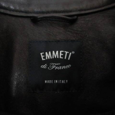 エンメティ EMMETI 美品 ラムスキン シングル ライダース ジャケット レザー 46 黒 ブラック 羊革 ダブルジップ 裏地付き イタリア製 : ブランド古着販売のベクトル - 通販 ...