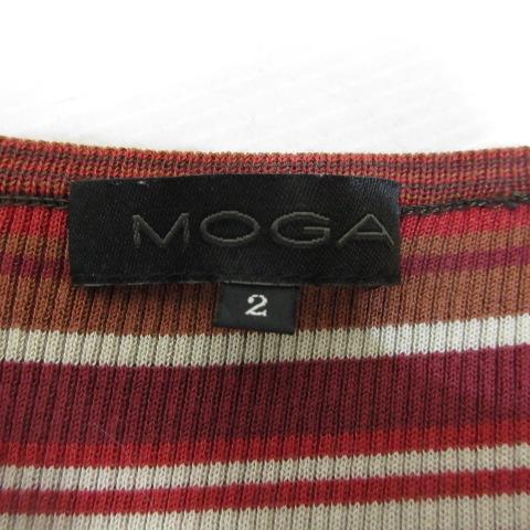 モガ MOGA 半袖 ボーダー柄 切替え ワンピース 2 赤系×茶 日本製 レディース : ブランド古着販売のベクトル - 通販 - Yahoo!ショッピング