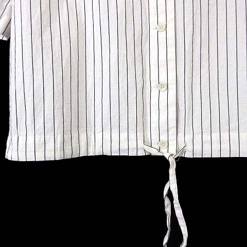 フレームワーク Framework 22SS ワッシャー ストライプ 裾ドロスト シャツ リネン コットン 半袖 ピンストライプ F アイボリー 黒 : ブランド古着販売のベクトル - 通販 ...