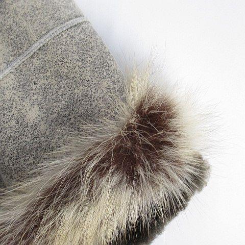 R&L ROSENBERG&LENHART ムートンコート ロング丈 ブルーフォックス