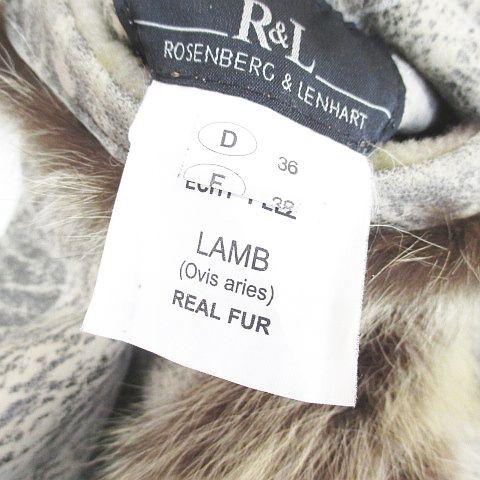 R&L ROSENBERG&LENHART ムートンコート ロング丈 ブルーフォックス